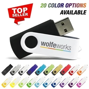 USB Flash Drive with Rotating Swivel Spin - Best Name Badges